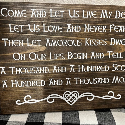 A Thousand Kisses Outlander Sign, Outlander Decor, Wedding Gift, Out of ...