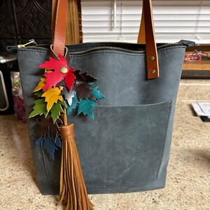 Leather Waterfall Leather Purse Charm Tassel Hand Made With Variety of ...