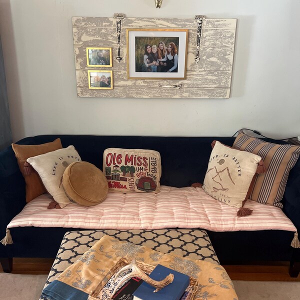 Linen Sofa Topper Couch Cover Pet Friendly Custom Size Handmade Couch ...