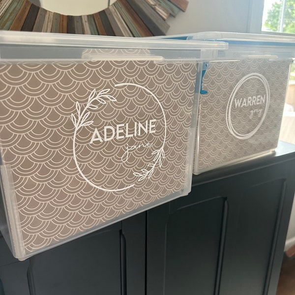 KIDS Vinyl Name Decal, Milestone Tote Decal, File Box Decal, School ...