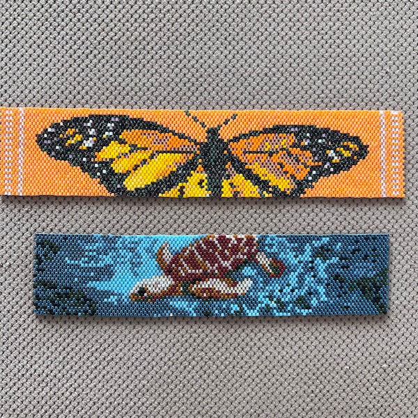 Sea Turtle 2 Peyote Bead Pattern, Bracelet Cuff, Bookmark, Seed Beading ...