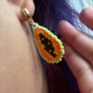 Beaded Raspberry Earrings With Gold or Silver Huggie 3D Handmade Glass ...