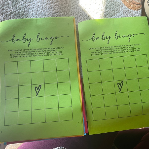 Baby Bingo Game | Baby Shower Bingo Template | Gender Neutral Baby ...
