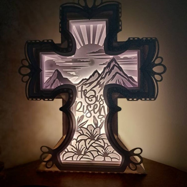 Cross Shadow Box Svg, Easter Shadow Box Svg, Resurrection Shadow Box ...