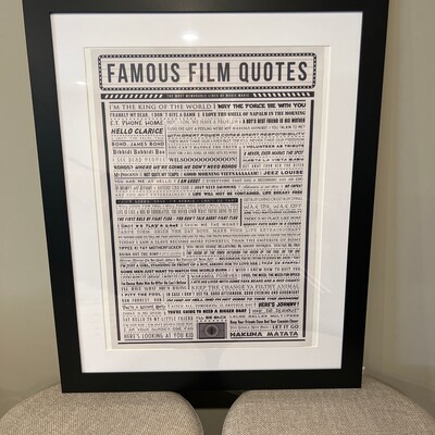 FAMOUS ICONIC FILM Quotes A2 Poster. Memorable Words and Lines of Movie ...
