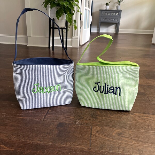 Monogram Easter Bucket, Monogram Easter Baskets, Monogram Easter Bag, Easter Baskets ...