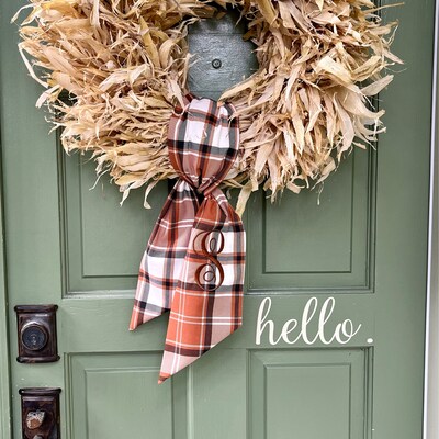 Corn Shuck Wreath Fall Corn Shuck Wreath Farmhouse Wreath Fall Wreath ...