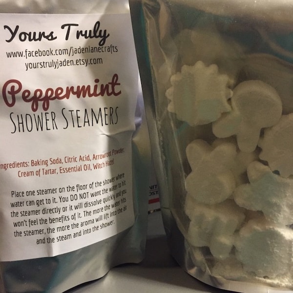 Peppermint Shower Steamers - Pack of 10 - Aromatherapy Shower Bomb ...