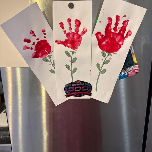 Rose Mothers Day Handprint Template, Birthday Roses, Digital Download ...