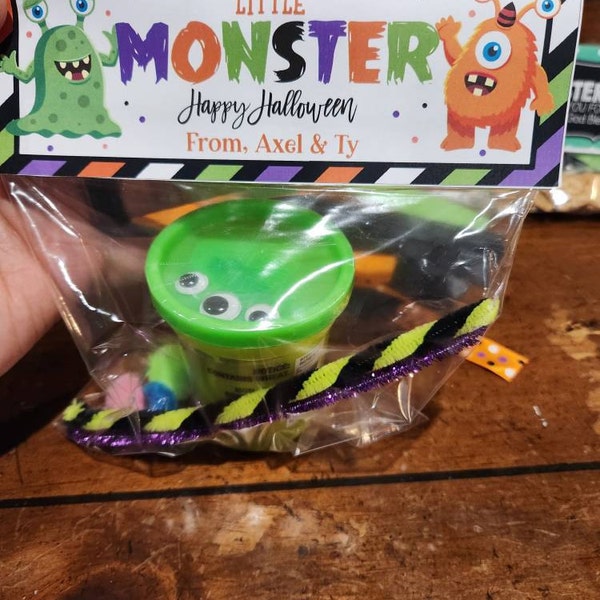 Halloween Monster Bag Toppers: Editable Printable Party Tags Hatt1 - Etsy