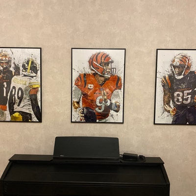 Tee Higgins Poster, Cincinnati Bengals, Wall Art Printable, Digital ...