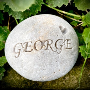 Custom Engraved Word Stone Personalized Grey Stone - Etsy
