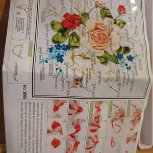 Flower Ribbon Embroidery Kit Floral, Easy DIY Beginner Ribbon ...