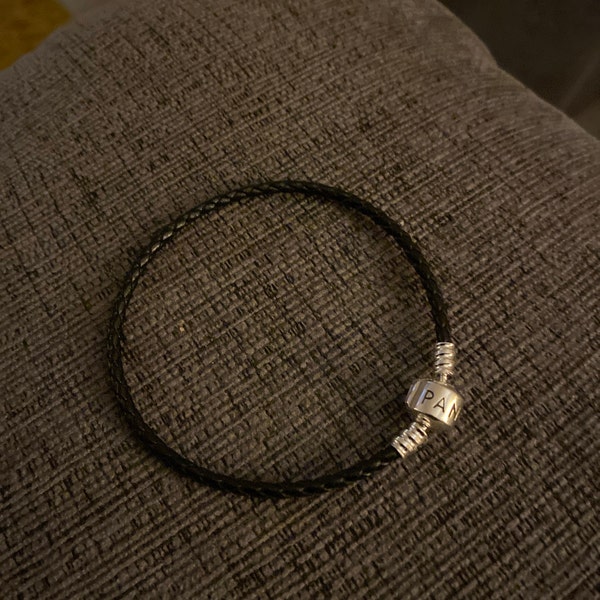 Pandora Black Braided Leather Bracelet for Pandora Charms With Sterling ...