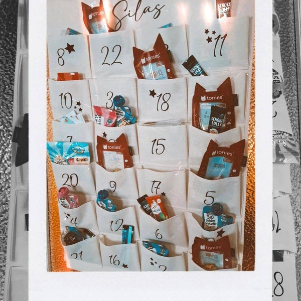 Personalized Advent Calendar for Children, Large | 24 Pockets to Fill ...