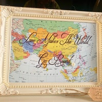 World Map Handwritten Destination Wedding Table Names. - Etsy Canada