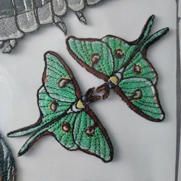 Pair Sage Green Luna Moth Actias Luna Iron on Patch Small Insect Patches - Etsy