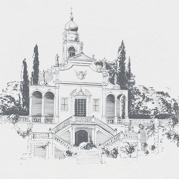 Hand Drawn Wedding Venue Map Invitation, Custom Wedding Map ...