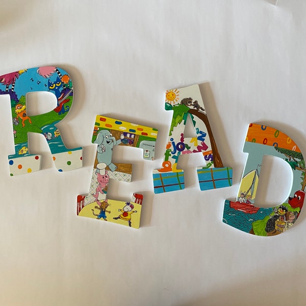 Storybook Laminated READ Letters -- Set of 4 - Etsy