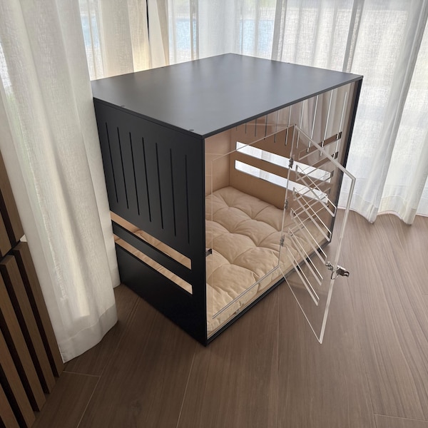 Fully Transparent Modern Dog and Cat Crate With Acrylic Sides Petso ...