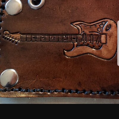 Stratocaster Leather Bifold Wallet, Chain Wallet, Leather Wallet, Gifts ...