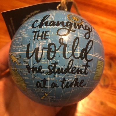 Personalized World Globe Ornaments Unique Teacher Appreciation Gift ...