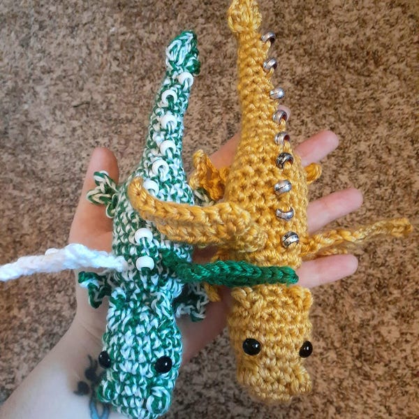 Beaded Fidget Dragon Crochet Pattern: Beginner Friendly, No Sew ...
