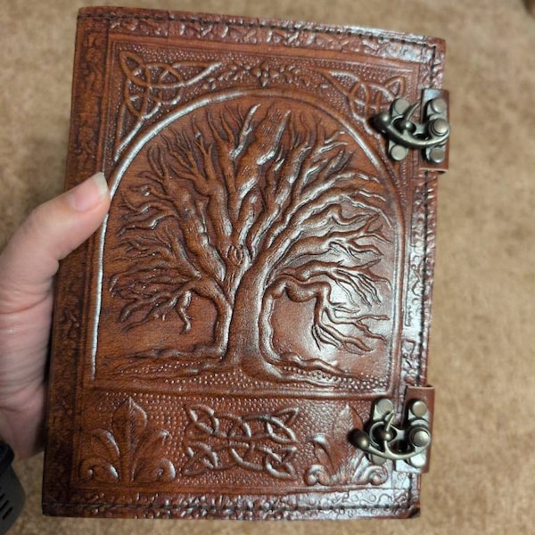 Personalized Leather Journal, Leather Bound Journal, Tree of Life ...