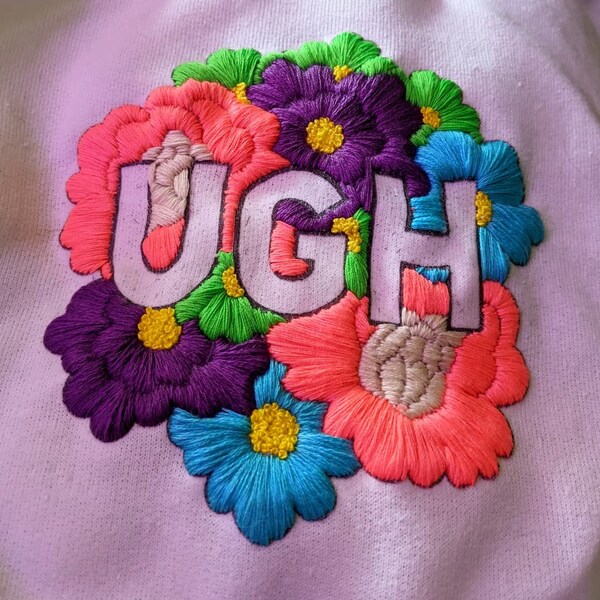 Digital Hand Embroidery Pattern Floral Pastel Ugh Design Digital PDF ...