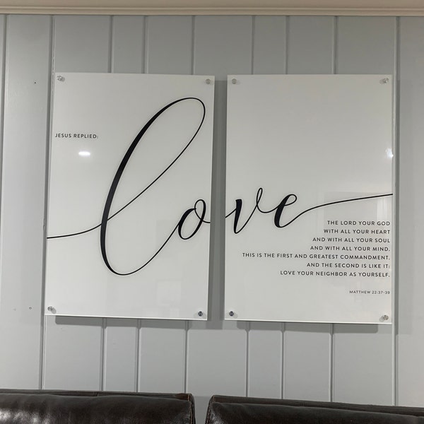 Matthew 22:37-39 Love the Lord Bible Verse Wall Art, Scripture Poster ...