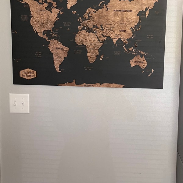 World Map Push Pin, World Map Wall Art, Wooden Travel Map, Cork Board ...