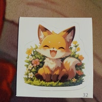 Fox Sticker Cute Fox Sticker Gift Happy Fox Sticker Laptop Decal Cute ...