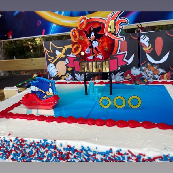 Shadow the Hedgehog Cake Topper | Shadow the Hedgehog Birthday ...