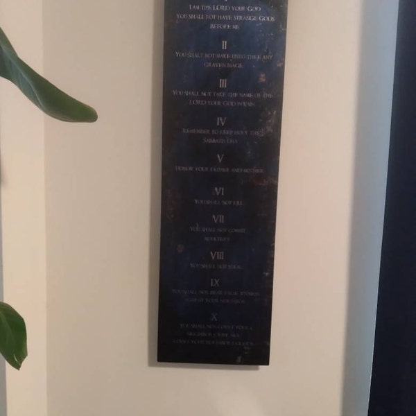 Ten Commandments Wall Art, 10 Commandments Tablet, Metal Scripture Art ...
