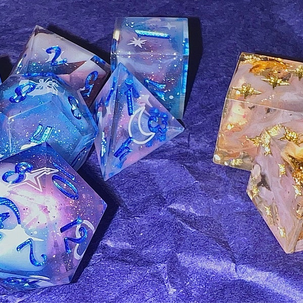 Sailor Moon Inspired Dice Set | Handmade Dice | Dnd | TTRPG Dice ...