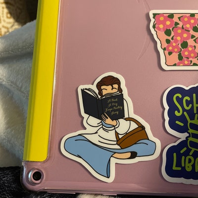 Bookish Belle Sticker/ Beauty and the Beast, Waterproof, CLEAR or WHITE ...