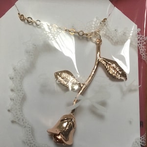 Gorgeous Rose gold Rose Necklace Flower Necklace Lovers | Etsy