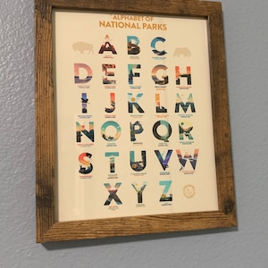 National Park Alphabet Print, Alphabet Poster, National Park Nursery ...