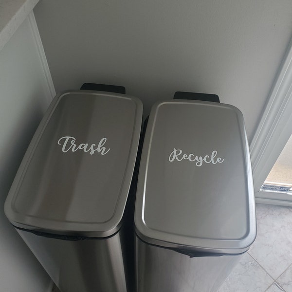 Trash and Recycle Set Decals Kitchen Decals Trash Can Decal Recycling ...