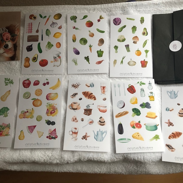 Cooking Sticker Set - Sticker Cookbook, Journal Sticker, Fruit and ...