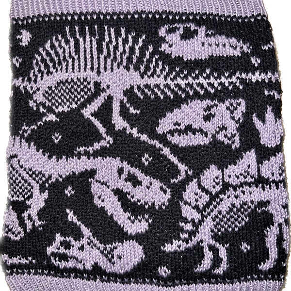 Fossil Frenzy Cowl Pattern, Dinosaur Cowl, Knitting Pattern, Digital ...