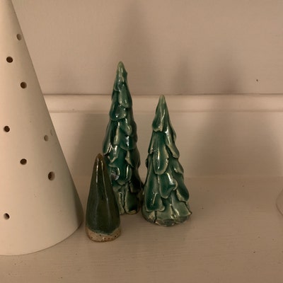 Mini Clay Tree, Small Holiday Trees, Evergreen Christmas Miniature ...