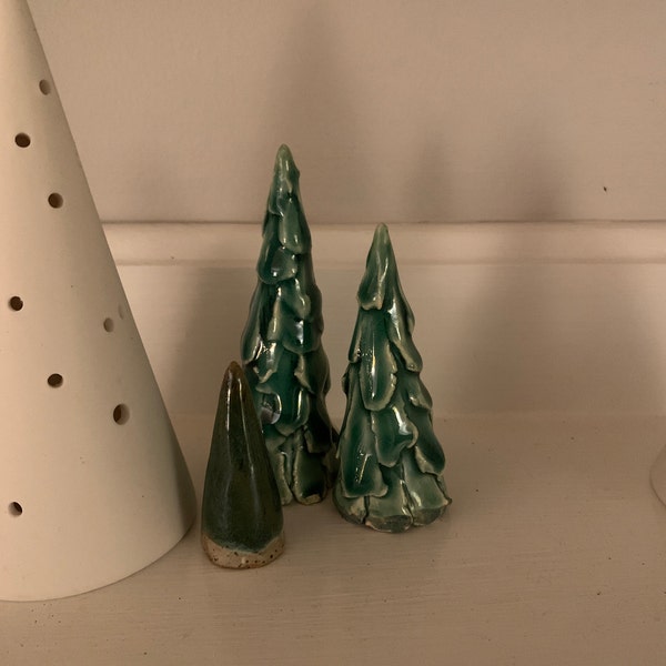 Mini Clay Tree, Small Holiday Trees, Evergreen Christmas Miniature ...