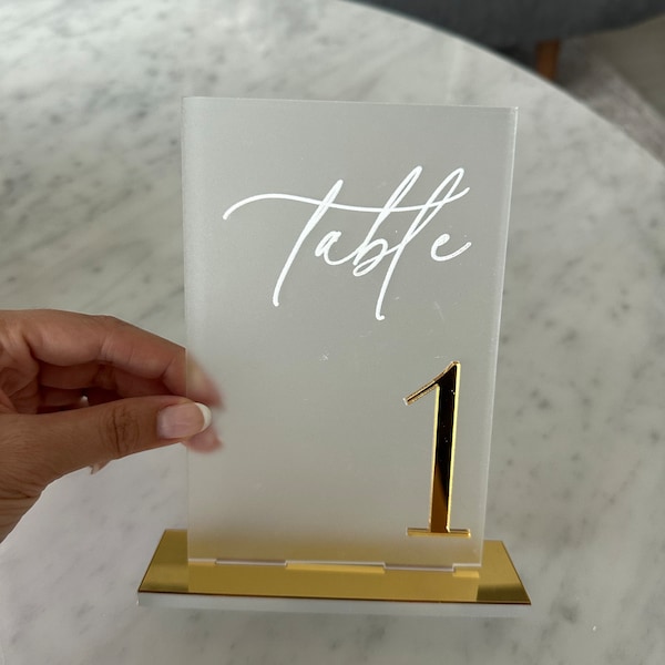 Frosted Acrylic Table Numbers - Frosted Acrylic Sign - Wedding Table ...