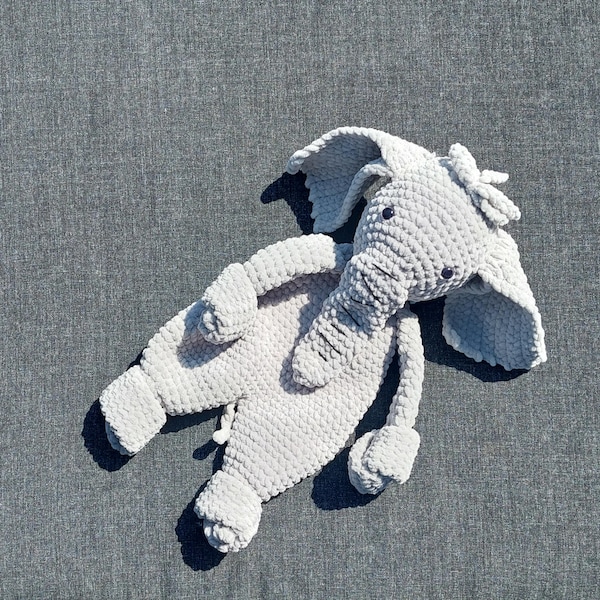 Pattern Crochet Animal, Baby Elephant Comforter, Crochet Snuggler Toys ...