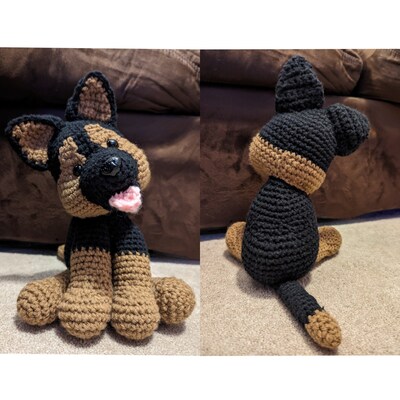 Crochet Pattern Dog German Shepherd, Amigurumi Crochet Dog Pattern ...