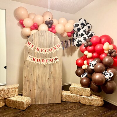 My First Rodeo Balloon Arch Western Theme, First Birthday, Red Bandana ...