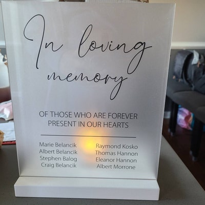 In Loving Memory Sign Customized With Names Wedding Memorial Sign ...