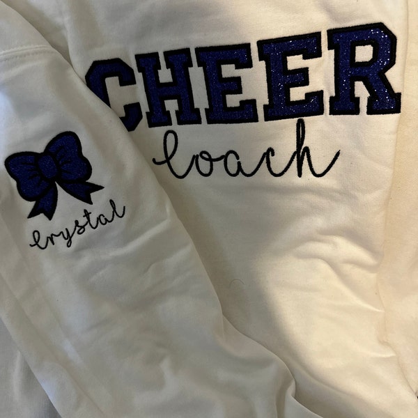 Personalized Embroidered Cheer Mom Sweatshirt | Custom Team Crewneck ...