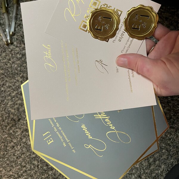 Arch Wedding Invitation With Photo, Modern Folded Gate Fold Wedding ...